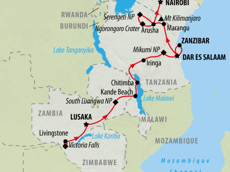 21-Day Safari From Zambia to Kenya | On The Go Tours