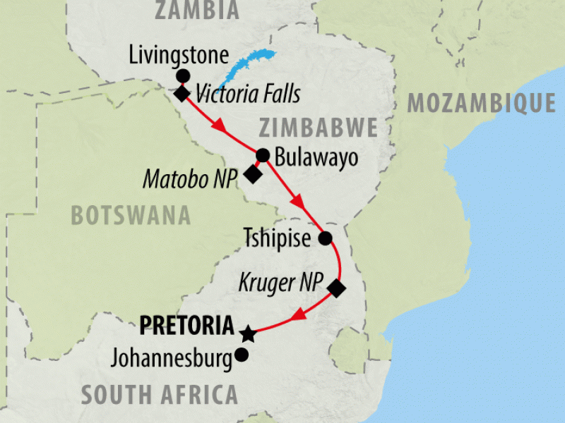 Victoria Falls World Map