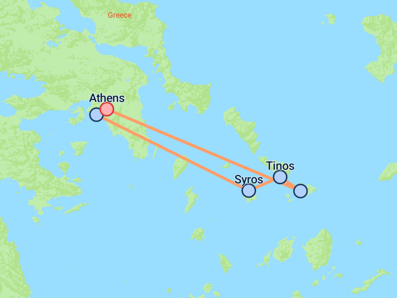 Athens to Syros, Tinos & Mykonos (2 Star) | On The Go Tours