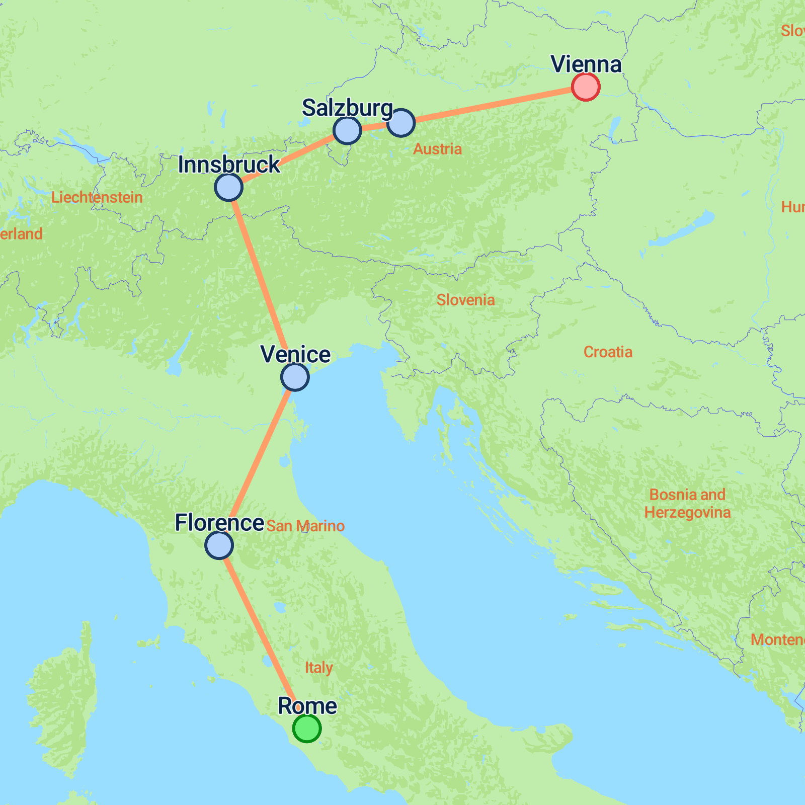 Grand Odyssey Rome to Vienna - 8 days