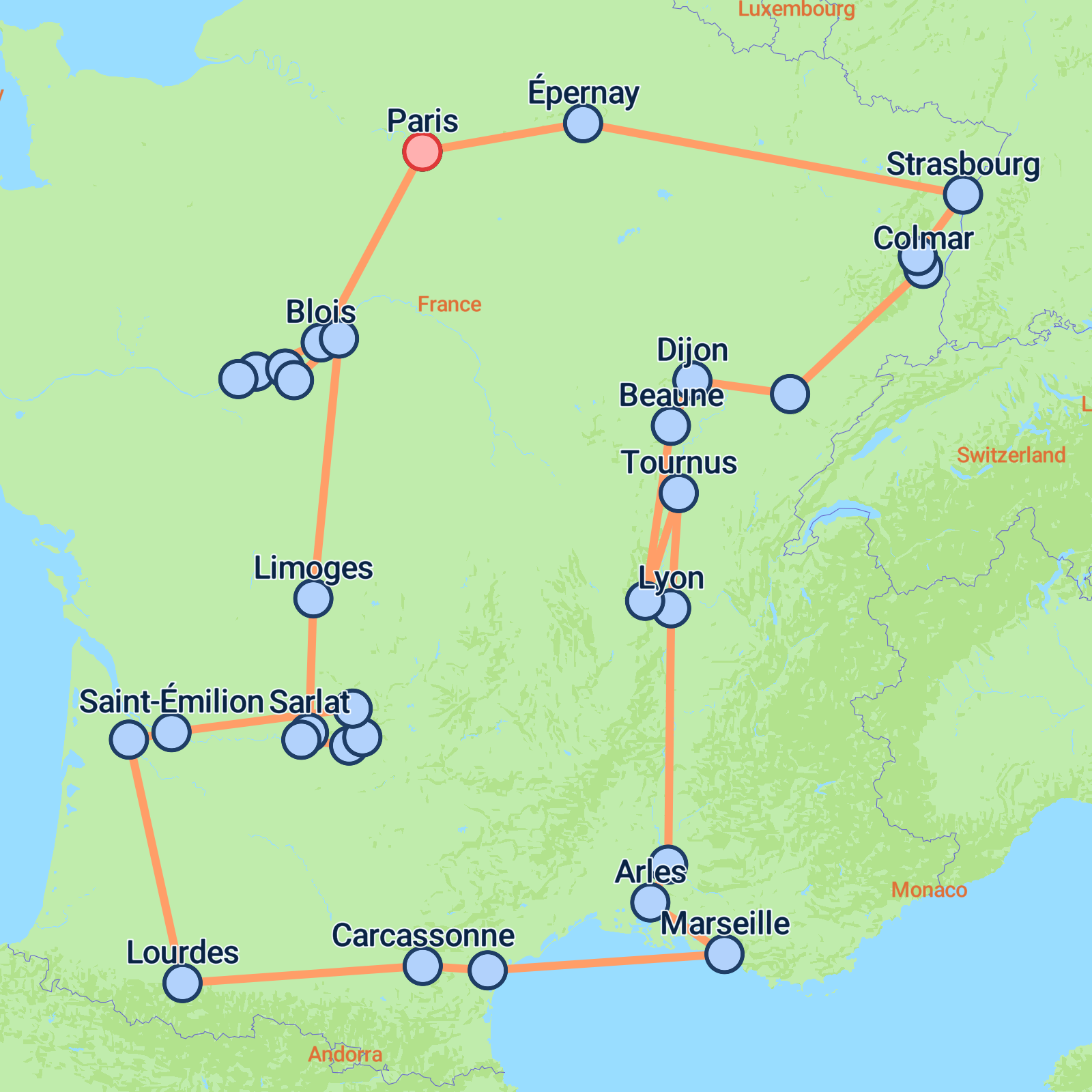 Map Of Castles In France
